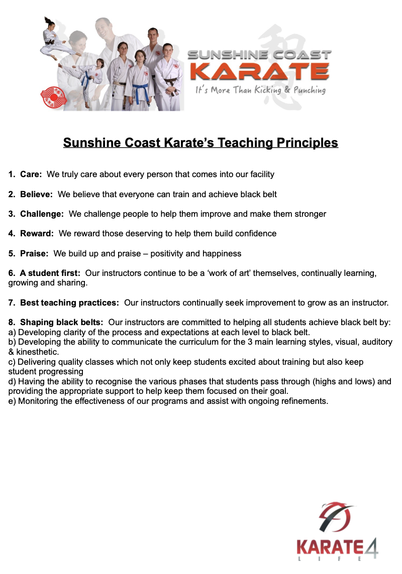 Teaching Principles – Karate 4 Life